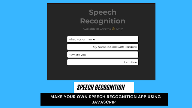 Create Speech Recognition Api Project Using Javascript