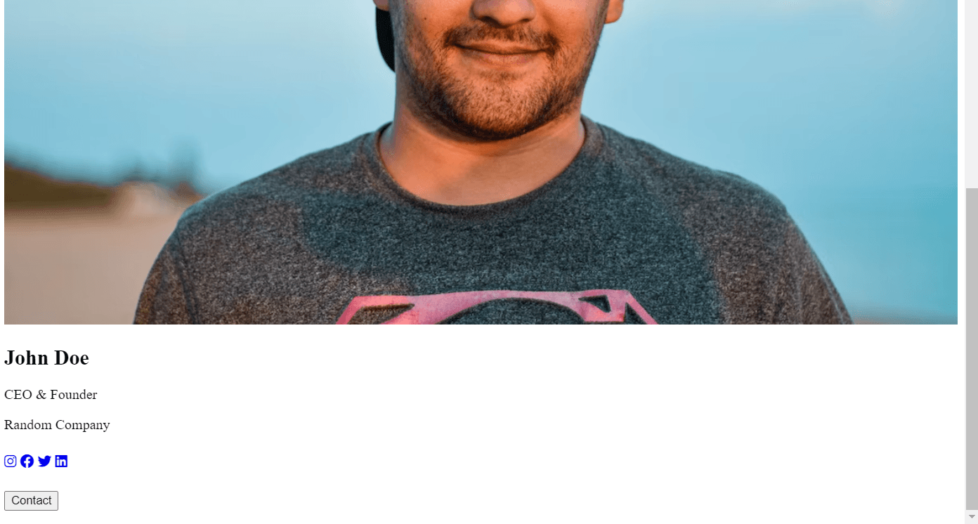Profile Card Using HTML and CSS