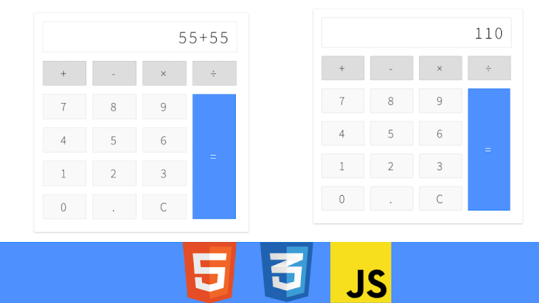 Calculator Using HTML CSS JavaScript Source Code
