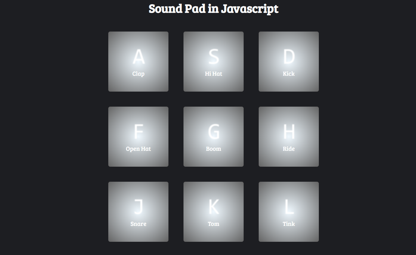 Javascript Drum Kit Using Html Css And Javascript