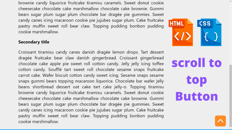 Scroll To Top Button Using only HTML and CSS