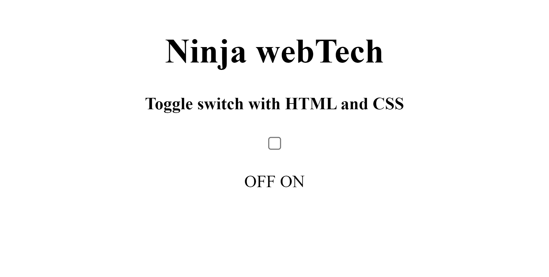 How to Create Toggle Switch by using HTML and CSS
