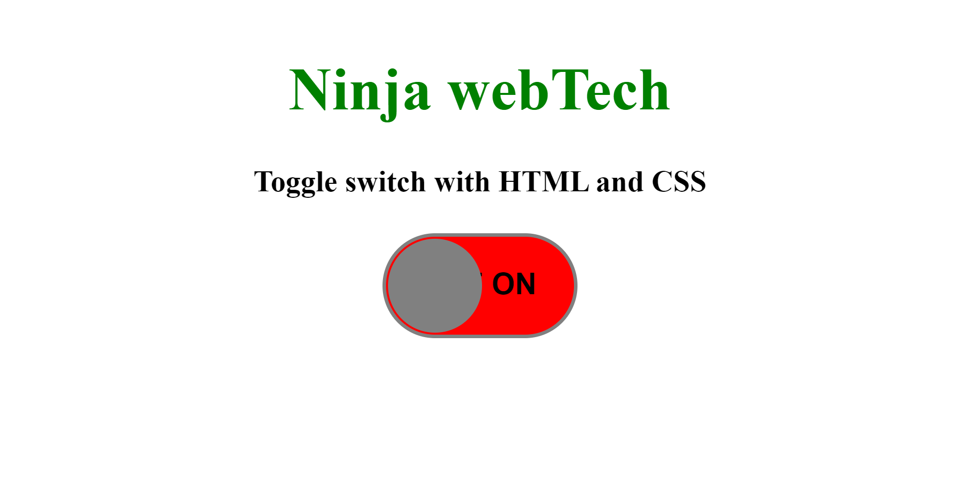 How to Create Toggle Switch by using HTML and CSS