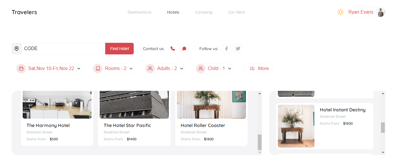 Make Travel Booking App Ui Clone Using Html Css And Javascript