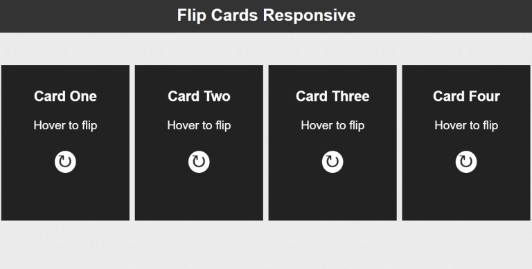 Create Multiple Flip Card Responsive Using HTML and CSS