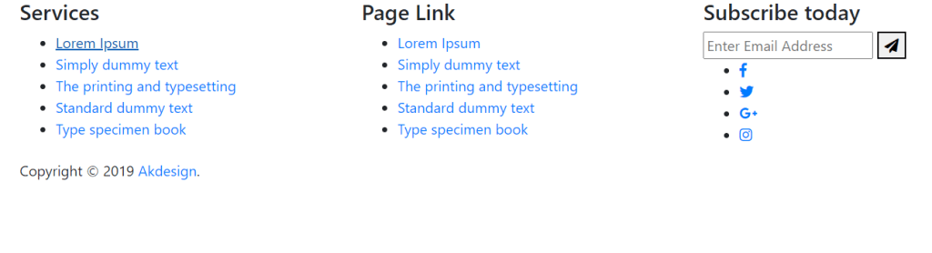 Responsive Footer Using Bootstrap,html And Css With Code