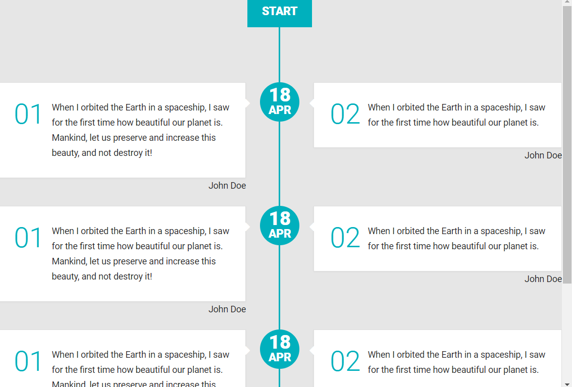 Responsive Vertical Timeline Using HTML and CSS