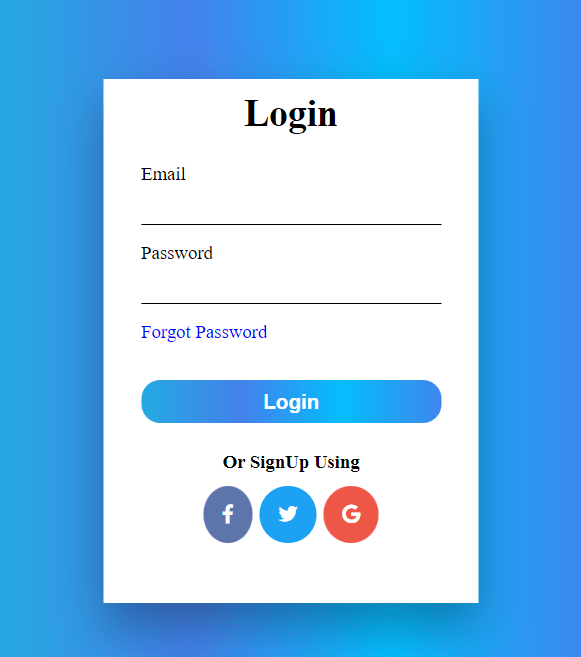 Responsive Login Page in HTML with CSS Code