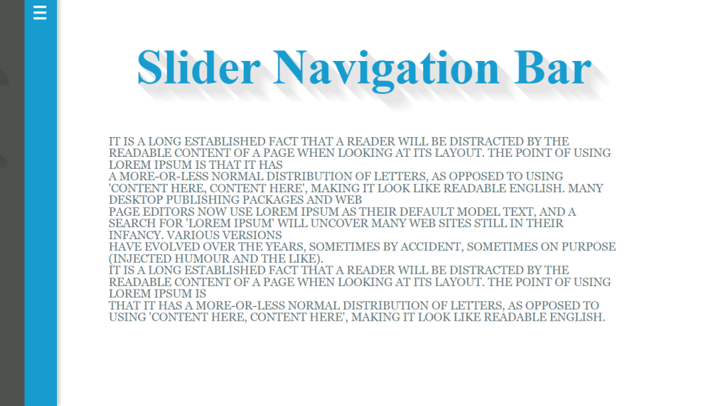 Create Slider Navbar Using Html Css (Source Code)