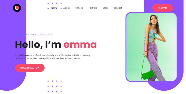 Personal Portfolio Website Using HTML and CSS (Source Code)