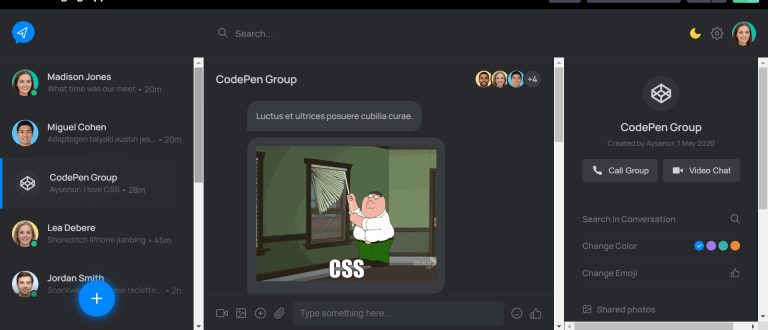 Messaging App Clone With HTML,CSS and JavaScript Code