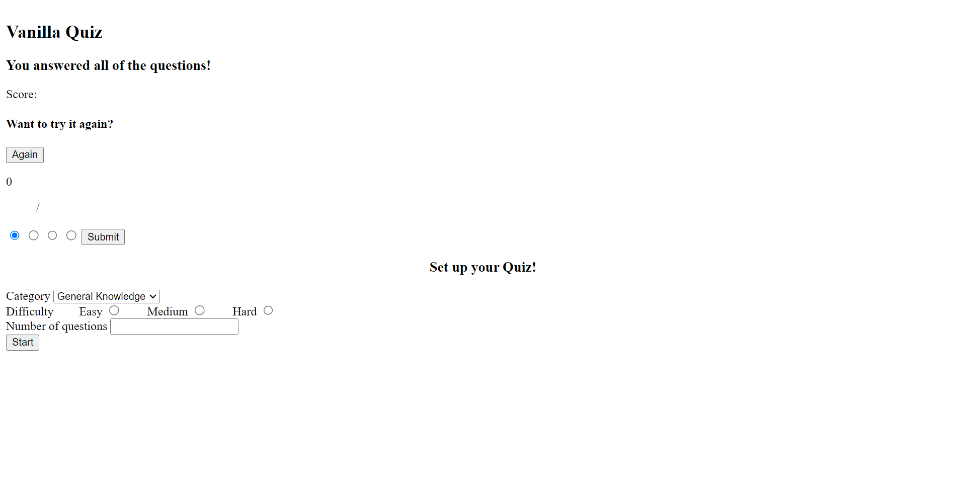 Multiple Choice Quiz With Timer Using Html And Javascript Code