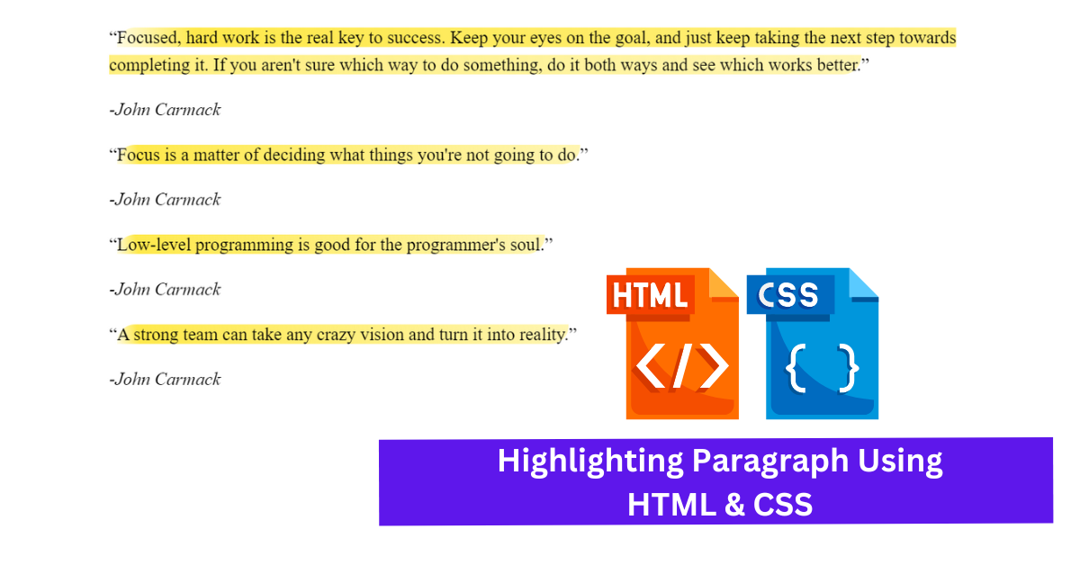 Highlight Text In A Paragraph Using HTML CSS
