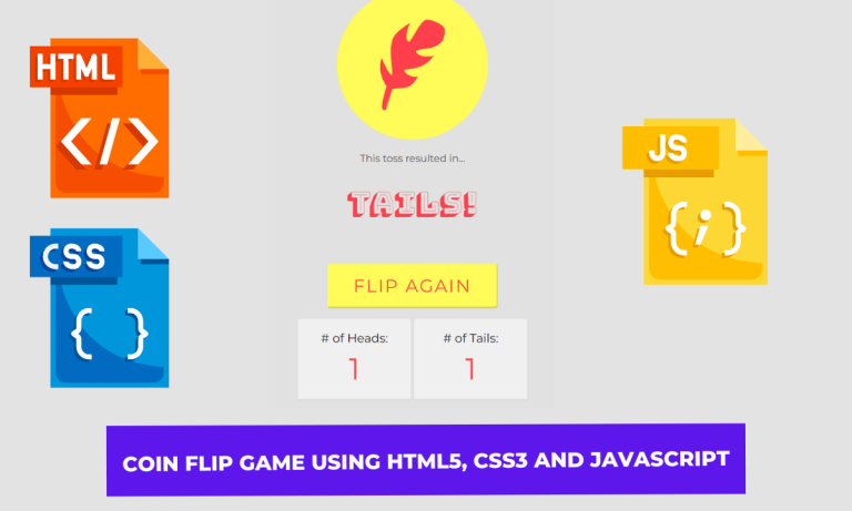 Coin Flip Game Using Html5 Css3 And Javascript Source Code
