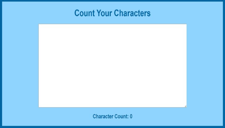 Character Count Using HTML CSS And JAVASCRIPT( Source Code)