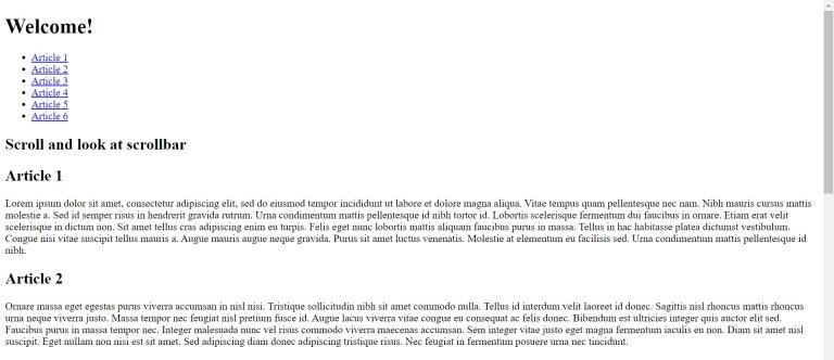Create Custom Side Scrollbar Using HTML And CSS Source Code