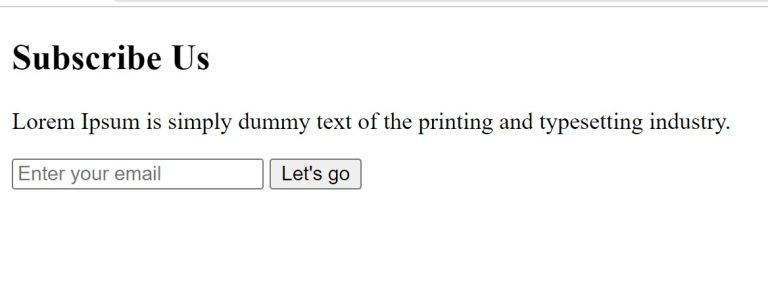 Responsive Email Subscription Form Using Html And Css