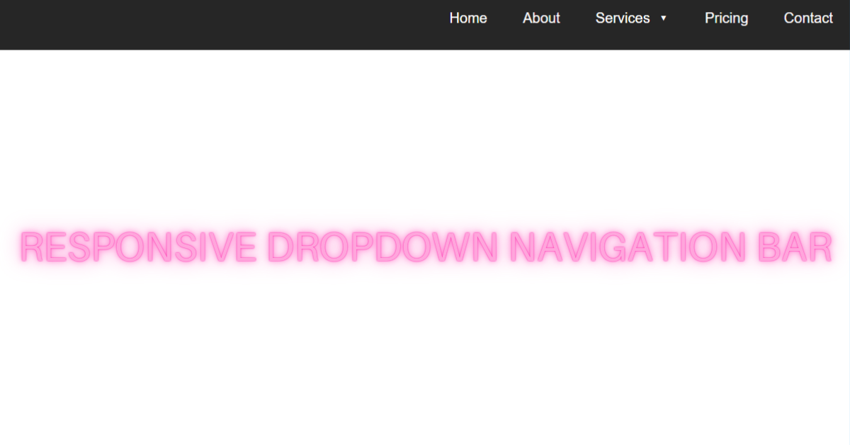 Responsive Dropdown Menu Using HTML CSS JS
