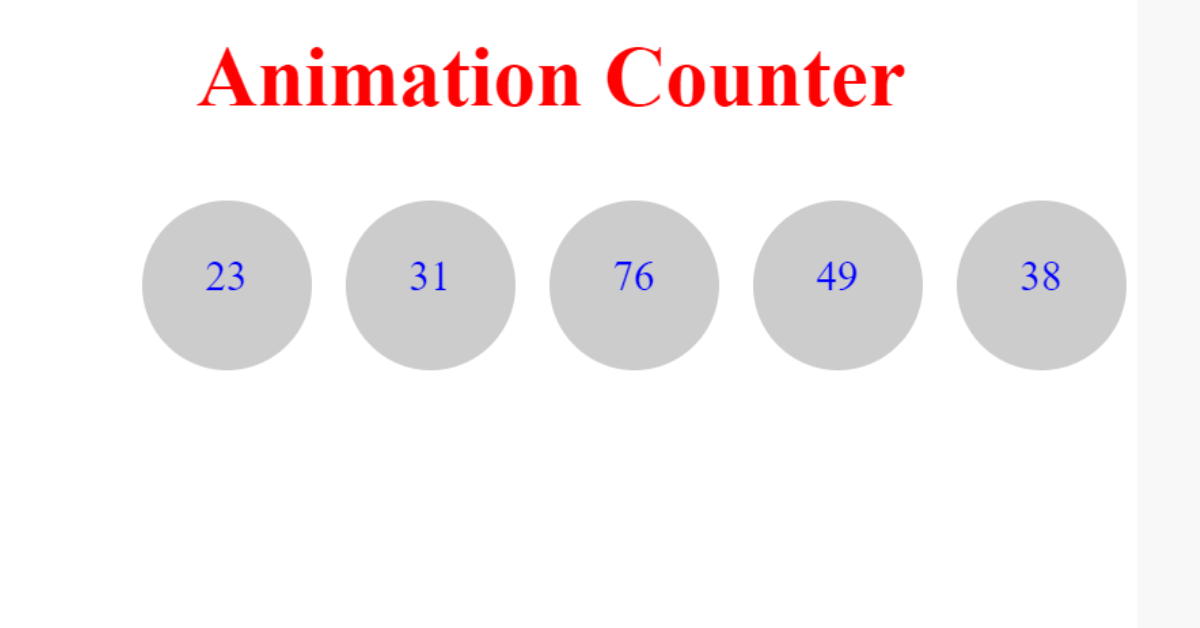 With Random Counting Numbers Animation Using HTML CSS JAVASCRIPT