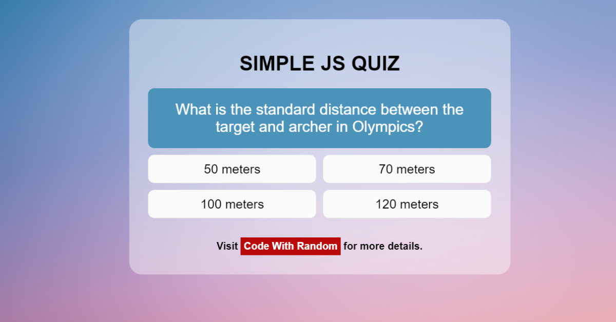 Build Multiple Choice Quiz App With HTML CSS And JavaScript