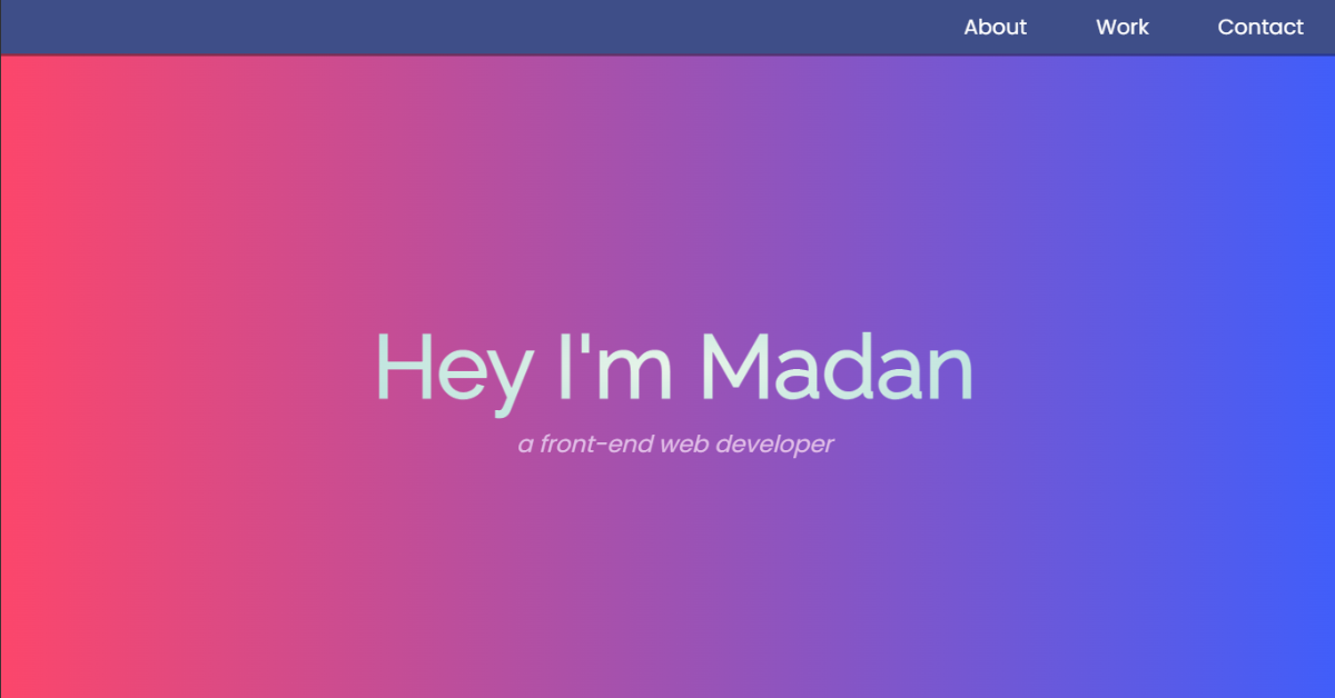 Portfolio Website Using HTML And CSS Source Code 