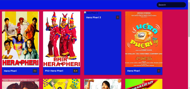 Movie Website using HTML, CSS, and JavaScript