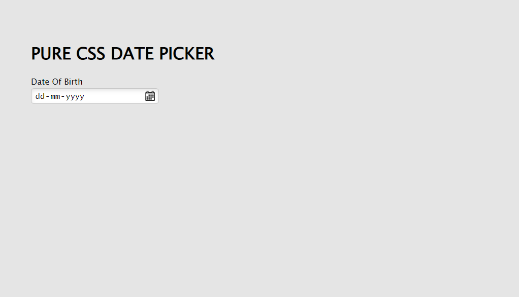 Creating Custom Input Date Using Html And Css