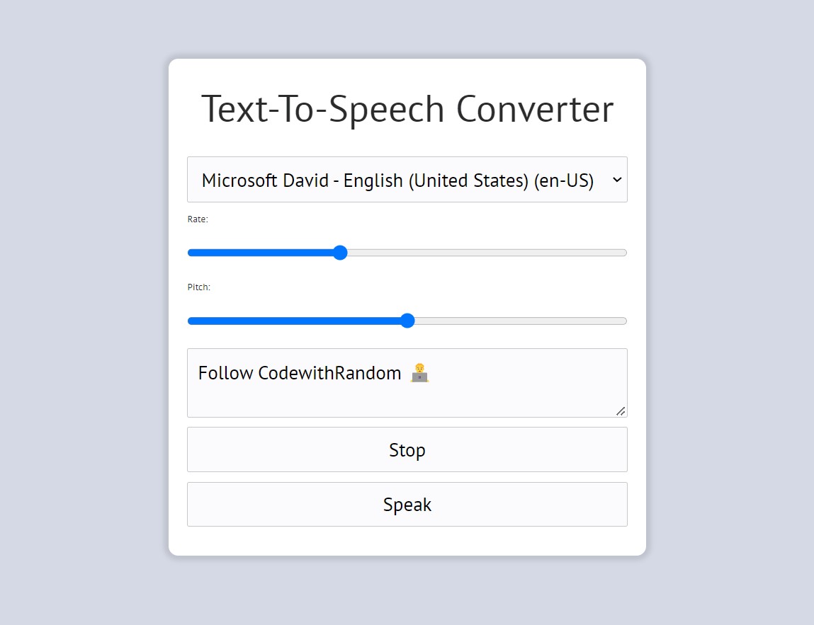 Text To Speech Using HTML and JavaScript (Source Code)