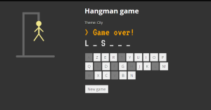 Hangman Game Using HTML ,CSS and JavaScript