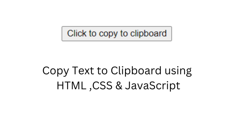 Copy To Clipboard Using Html Css And Javascript Source Code