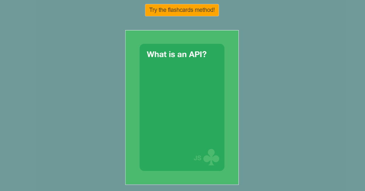Flashcards Using Html And Javascript With Code