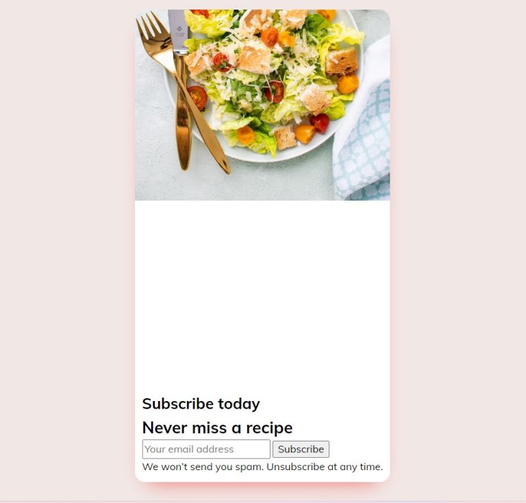 Email Subscription Form Using HTML and CSS