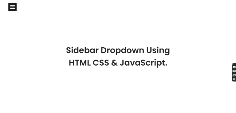 Create Sidebar Dropdown Using Html Css And Javascript