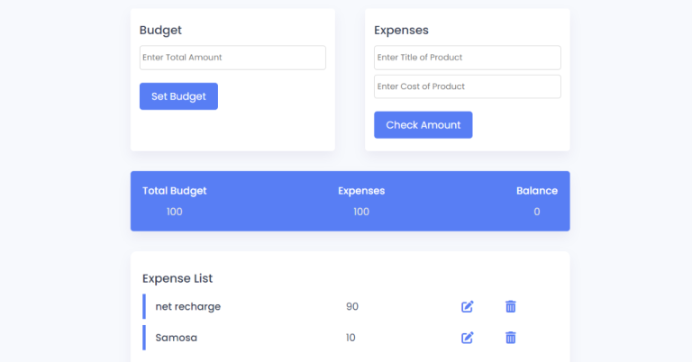 Budget App Using Html Css And Javascript Source Code