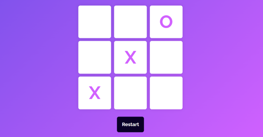 Tic Tac Toe Game Using HTML CSS JavaScript