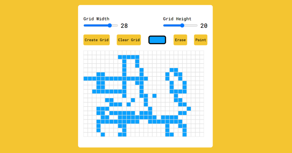 Pixel Art Code Using HTML And JavaScript