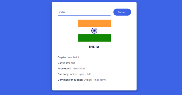 Country Guide App Using Javascript With Free Source Code