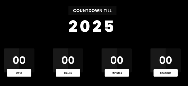 New Year Countdown Using Html Css And Javascript For 2025