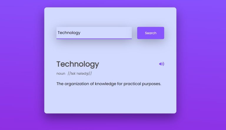 Create Dictionary App Using Html Css And Javascript
