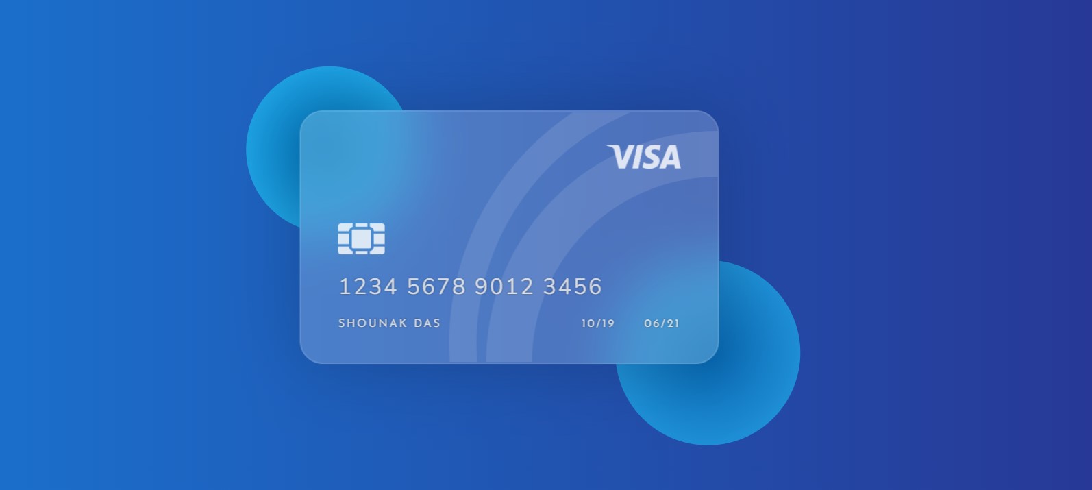Glassmorphism Debit/Credit Card Using HTML & CSS