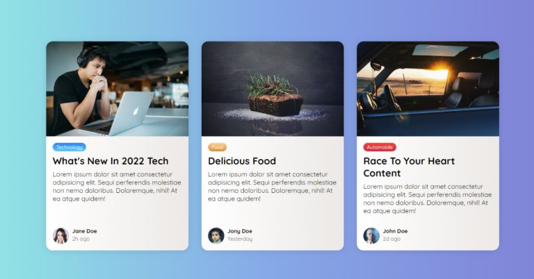 Top 15 CSS Blog Card Design Templates