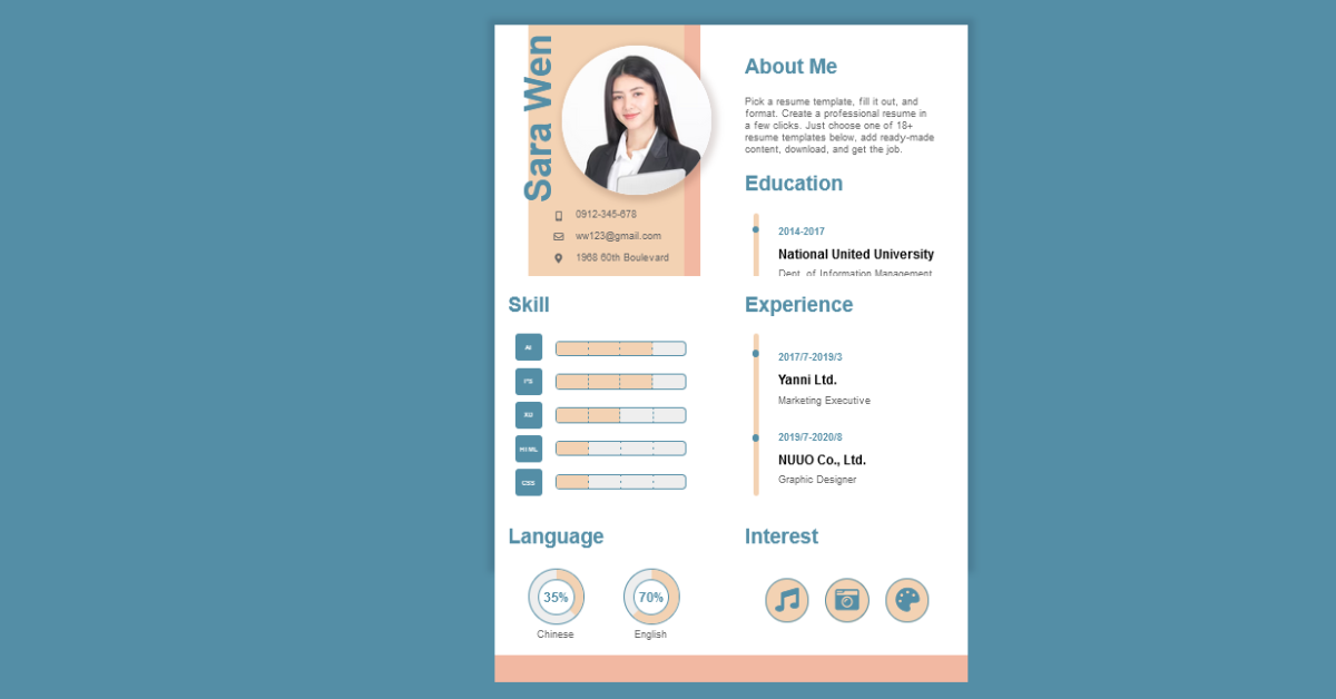 40 Html Css Resume For Freshers Codewithrandom