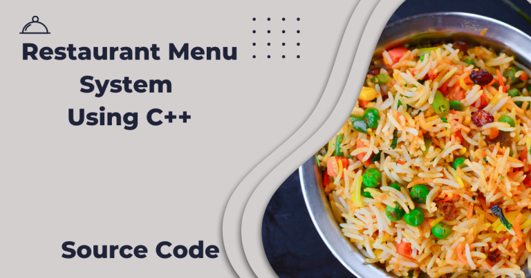 Restaurant Menu System Using C With Source Code