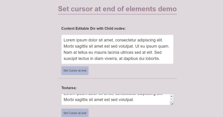 Set Cursor Position In The Input Using Javascript