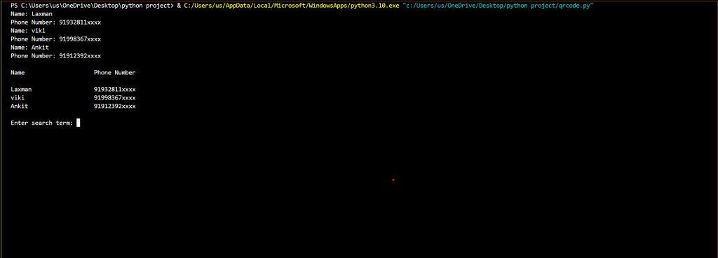 How to create phonebook Using python?