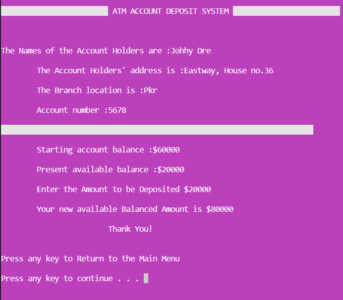 Advanced Atm Management System Using C++ ( Source Code)