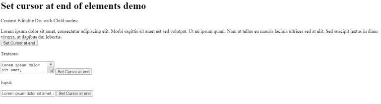 Set Cursor Position In The Input Using Javascript