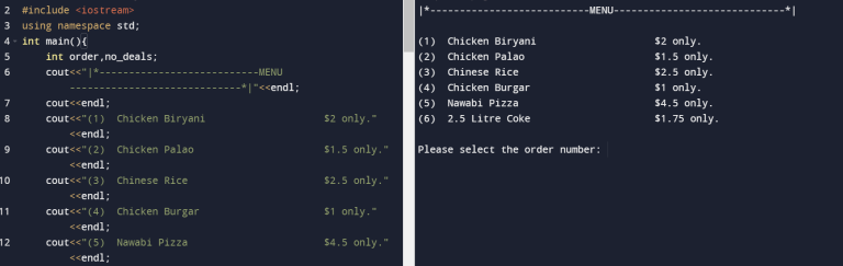 Restaurant Menu System Using C With Source Code