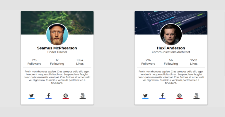 31 Css Profile Cards Examples