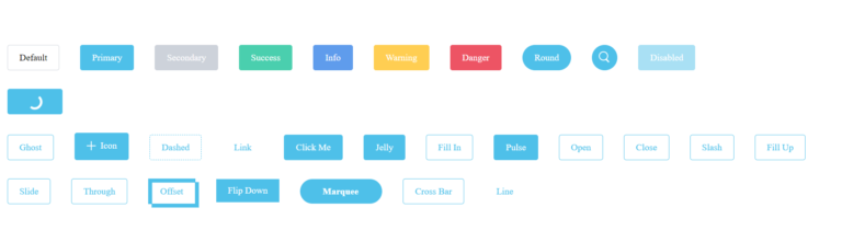 30 ghost buttons in HTML, CSS
